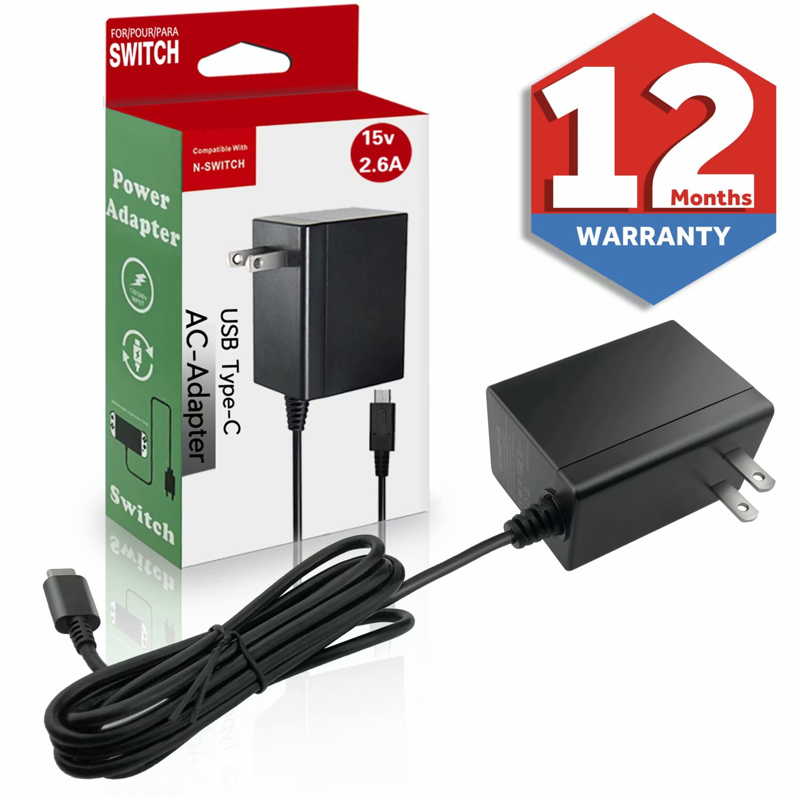 AC Adapter Charger for Nintendo Switch, Zmoon Switch Charger AC Adapter ...
