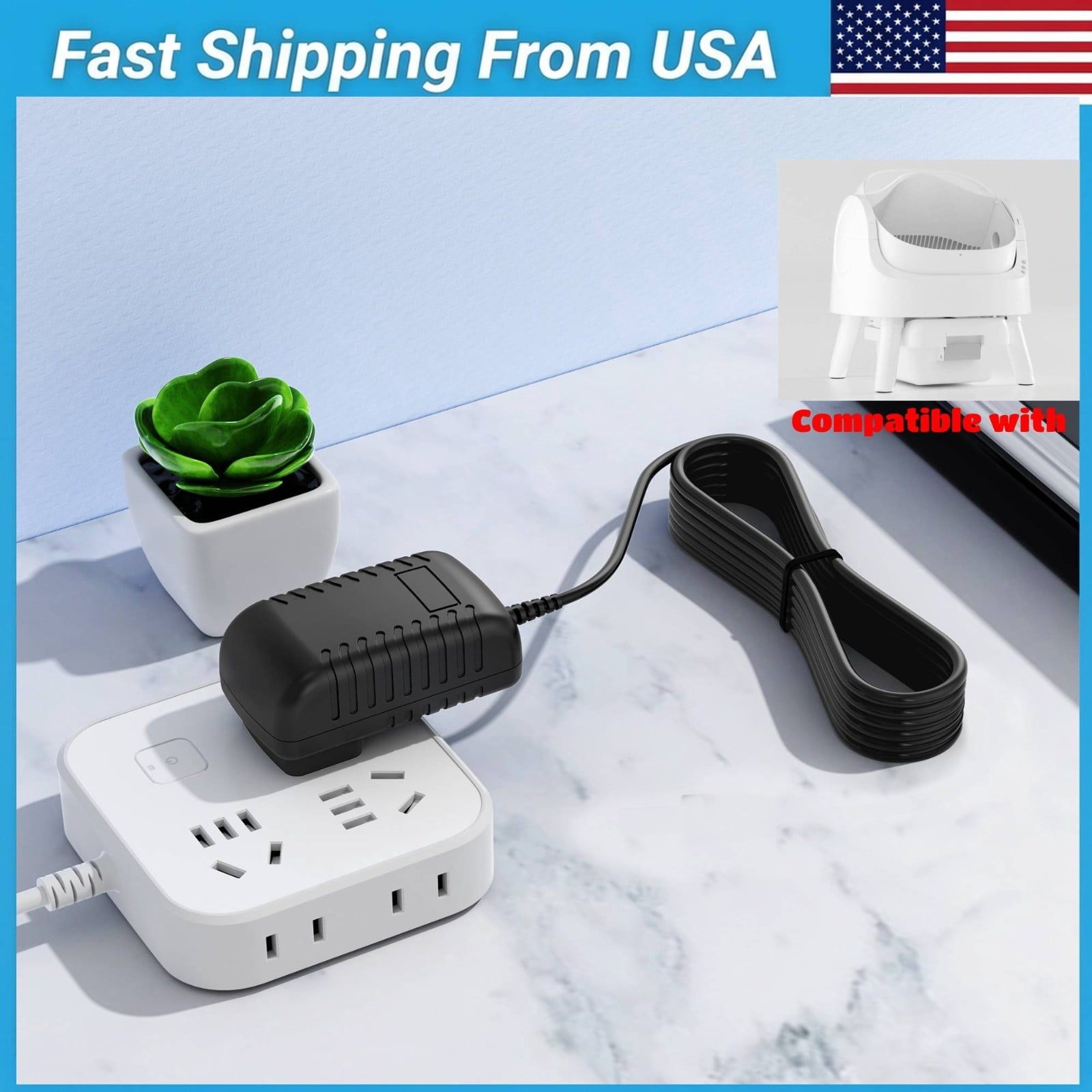 AC Adapter Compatible with PetPivot AS11 Autoscooper 11 Automatic Cat ...