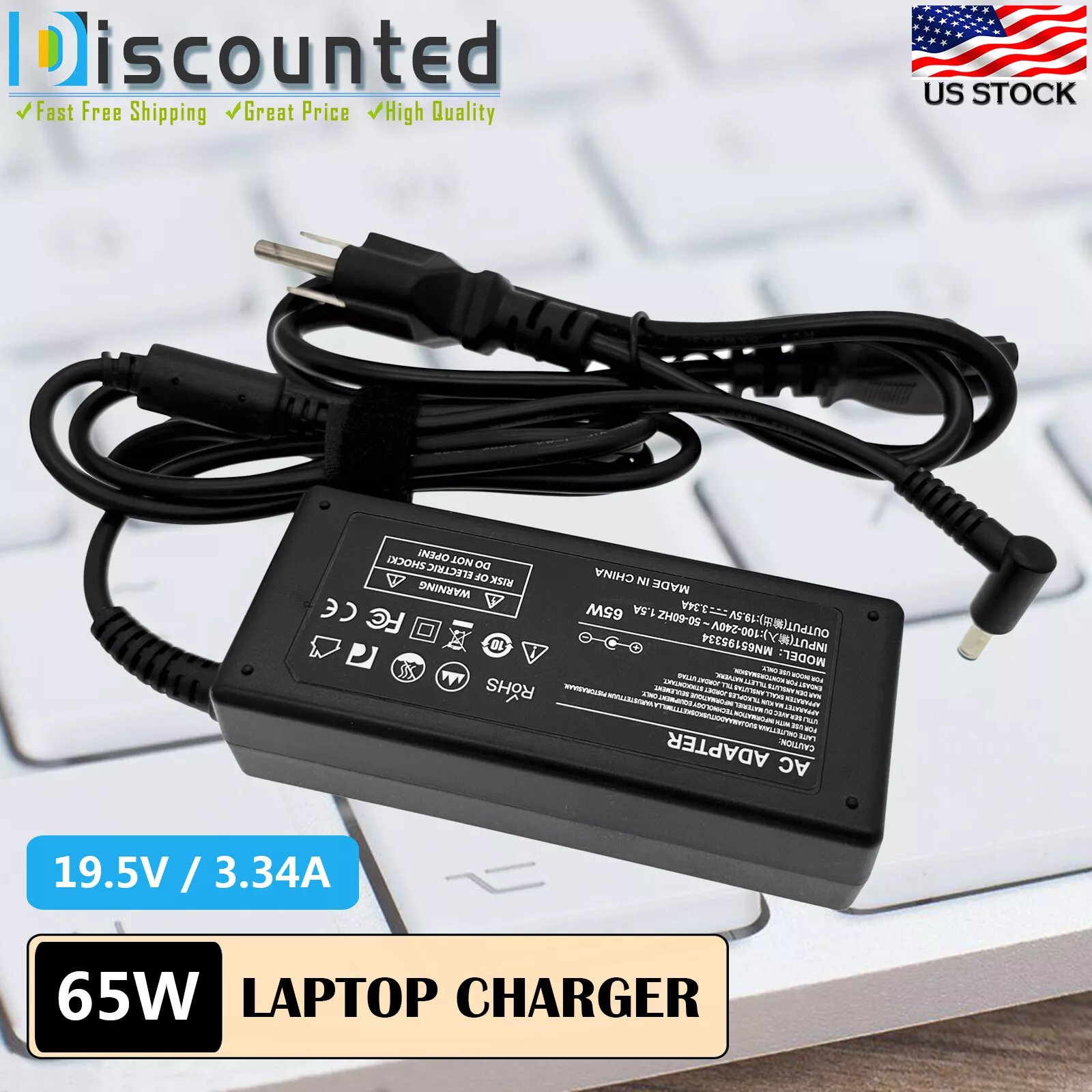 AC Adapter For Dell OptiPlex 9020M D09U001 Micro Desktop 65W Power ...