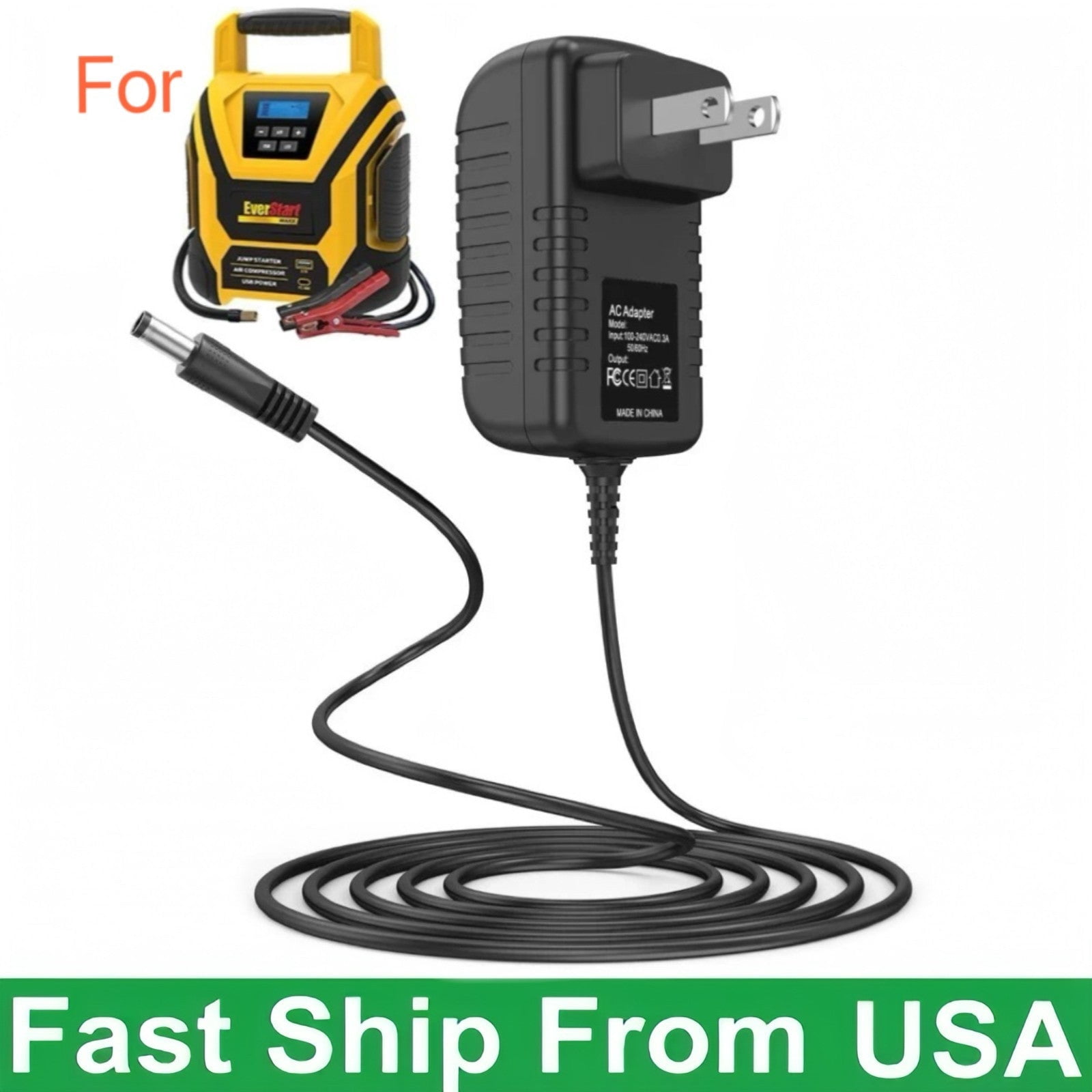 AC Adapter Compatible with EverStart Maxx MJ16CE 1600 Peak Amp Jump ...