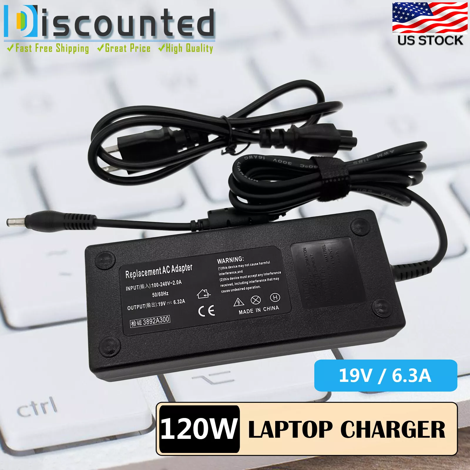 AC Adapter For Intel NUC Kit Skull Canyon NUC6i7KYK Mini PC 120W Power ...
