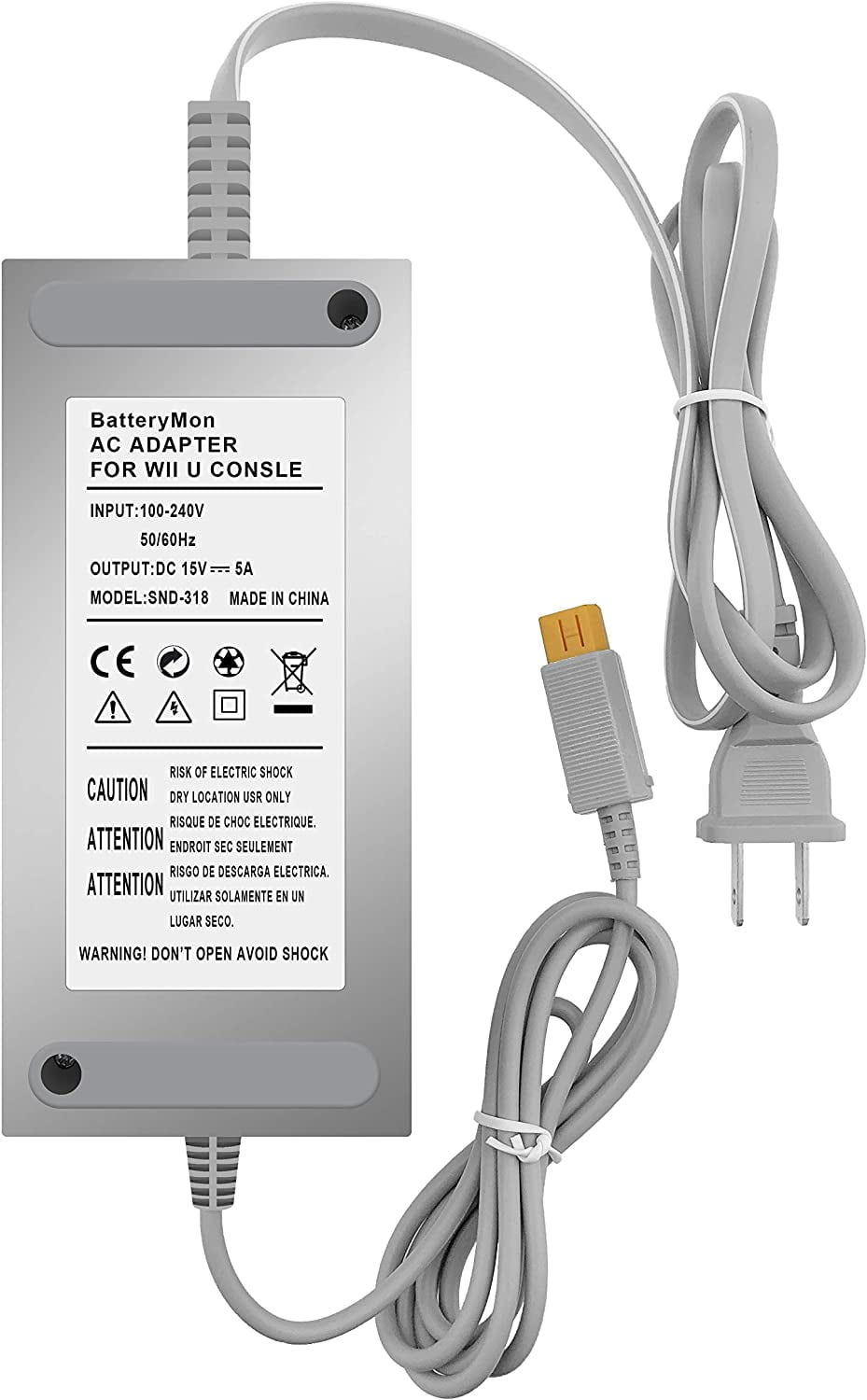 AC Adapter Power Supply Charger Cord Cable For Nintendo Wii U Console ...