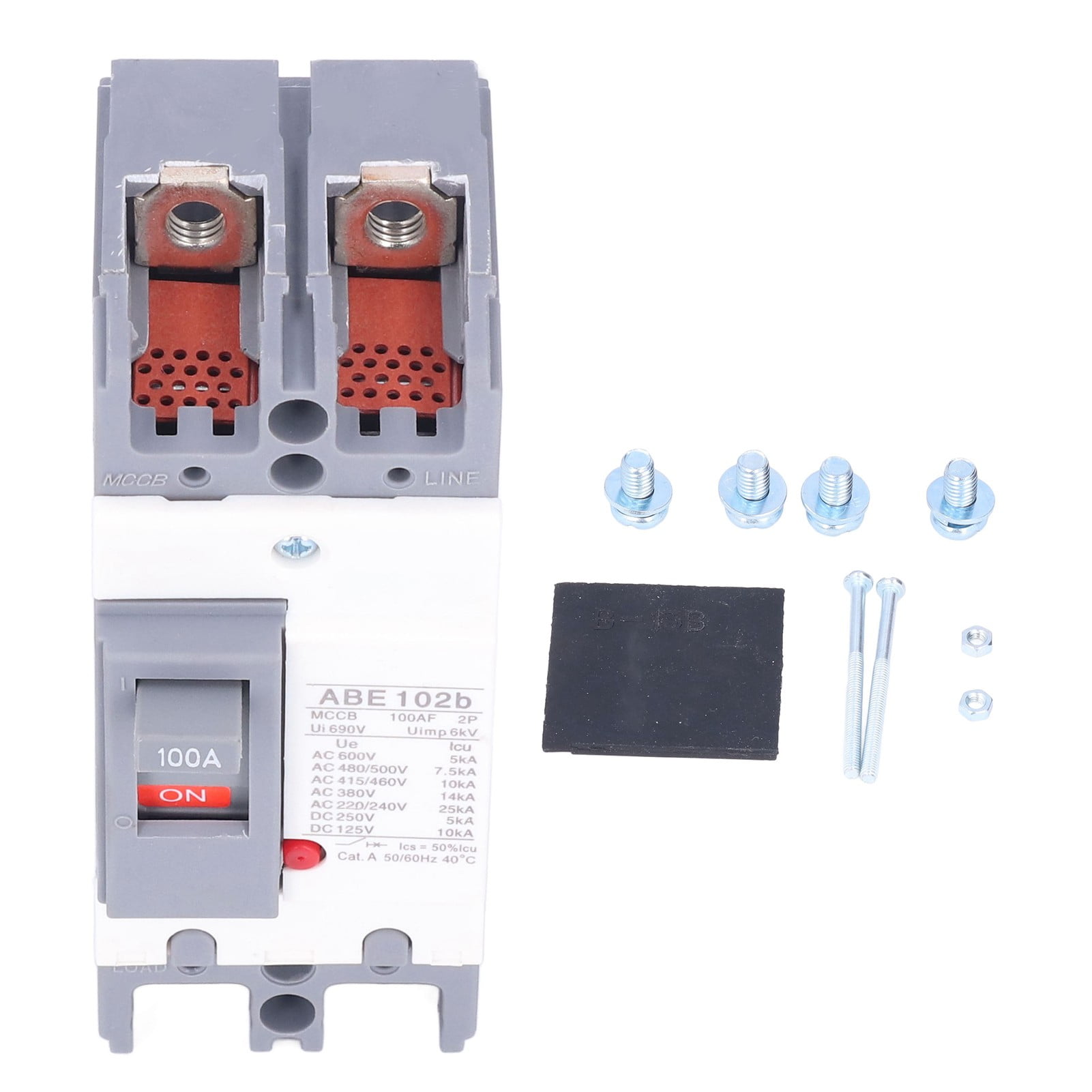 AC Circuit Breaker 2P Molded Case Battery Overload Undervoltage ...