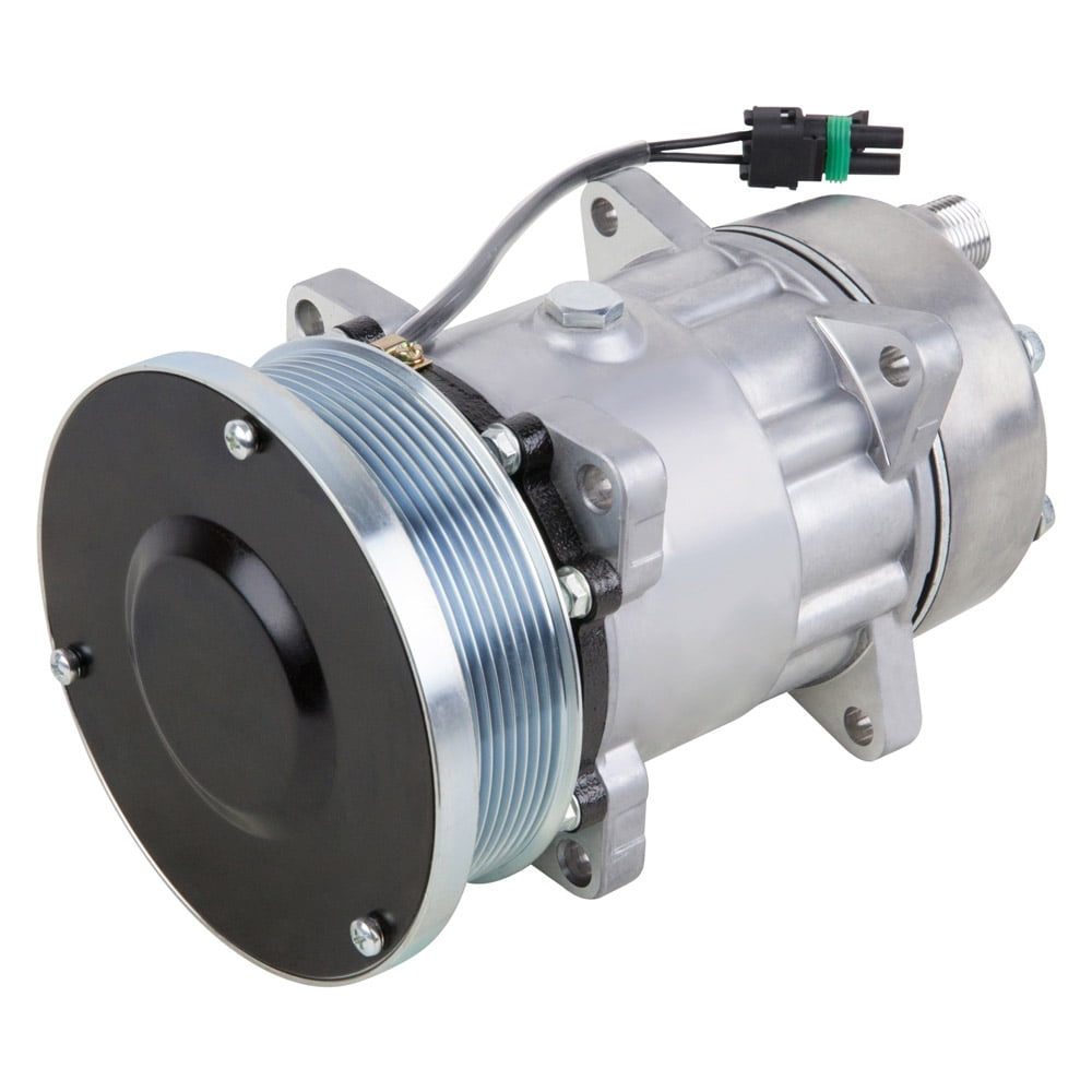 AC Compressor & 133mm 8 Groove A/C Clutch Replaces Sanden SD7H15 4637 w ...