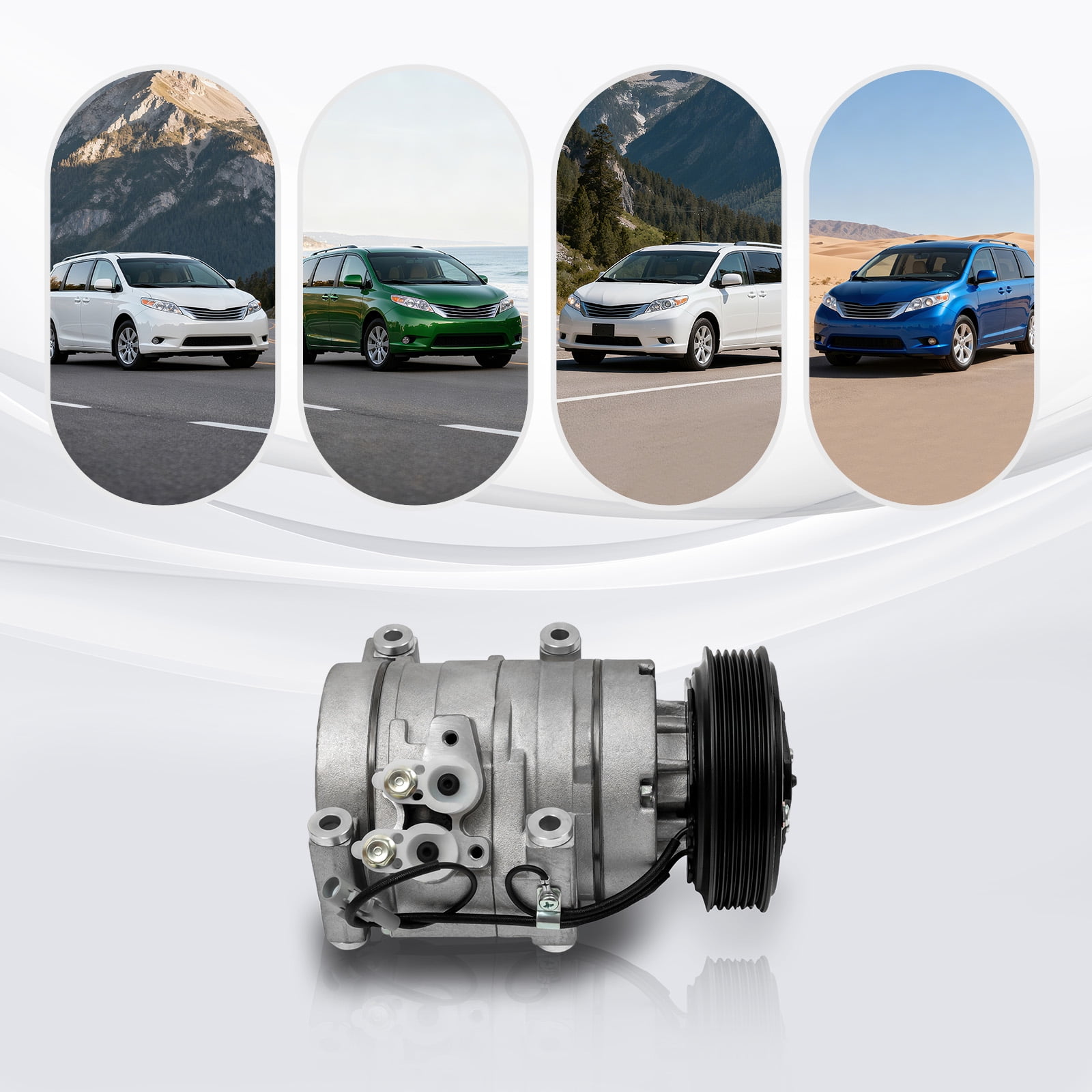 AC Compressor For 2004-2006 Toyota Sienna 3.3L and 2007 Toyota Sienna 3 ...
