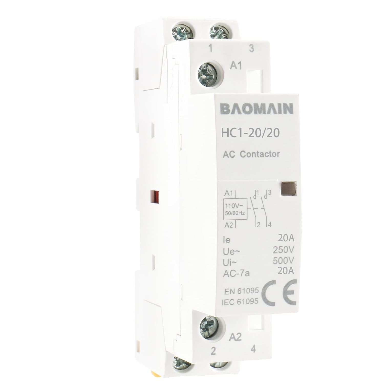 AC Contactor HC1-20/20 110V 20A 2 Pole 2NO Universal Circuit Control ...