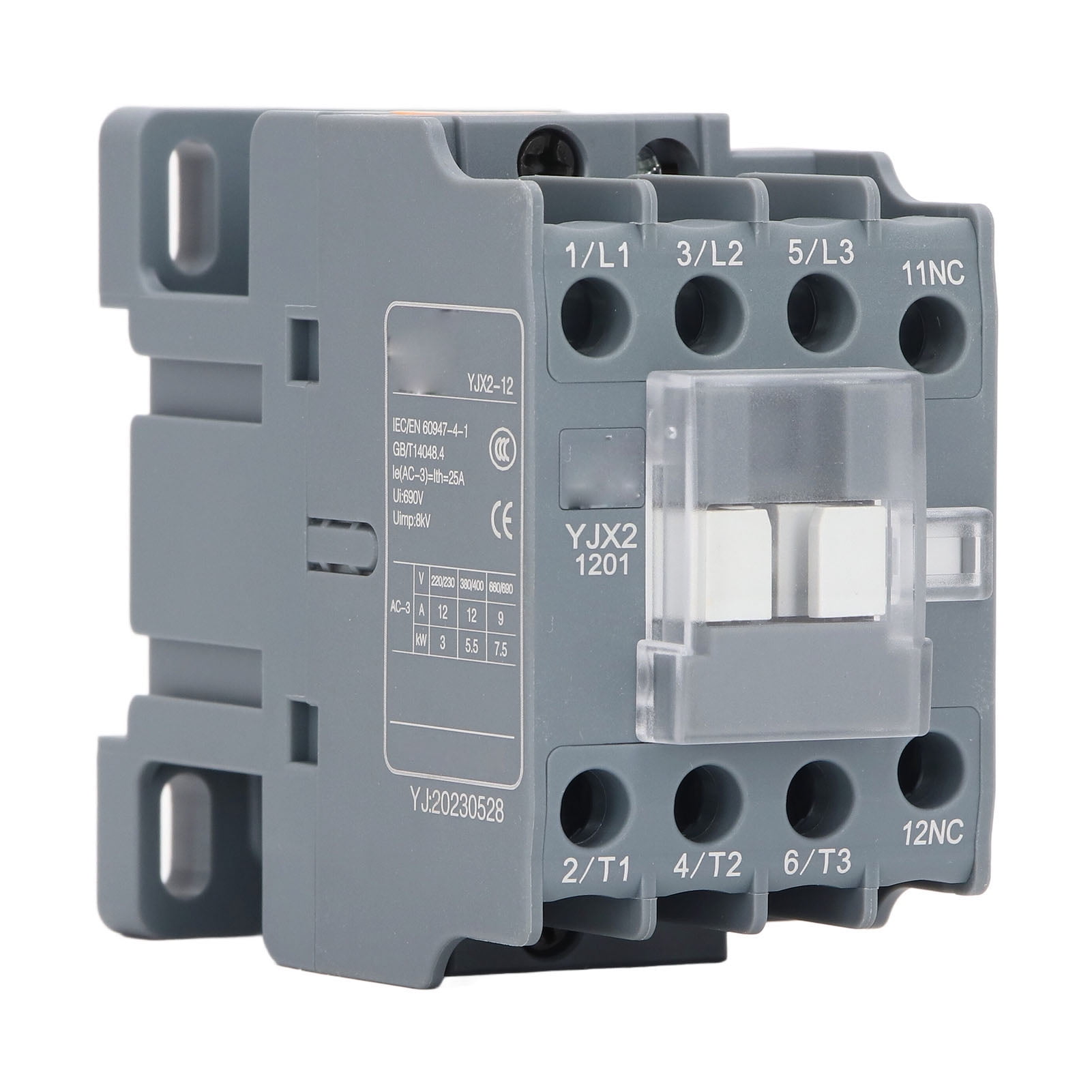 AC Contactor NC 12A Universal Rail Mount Silver Contact Low Voltage ...