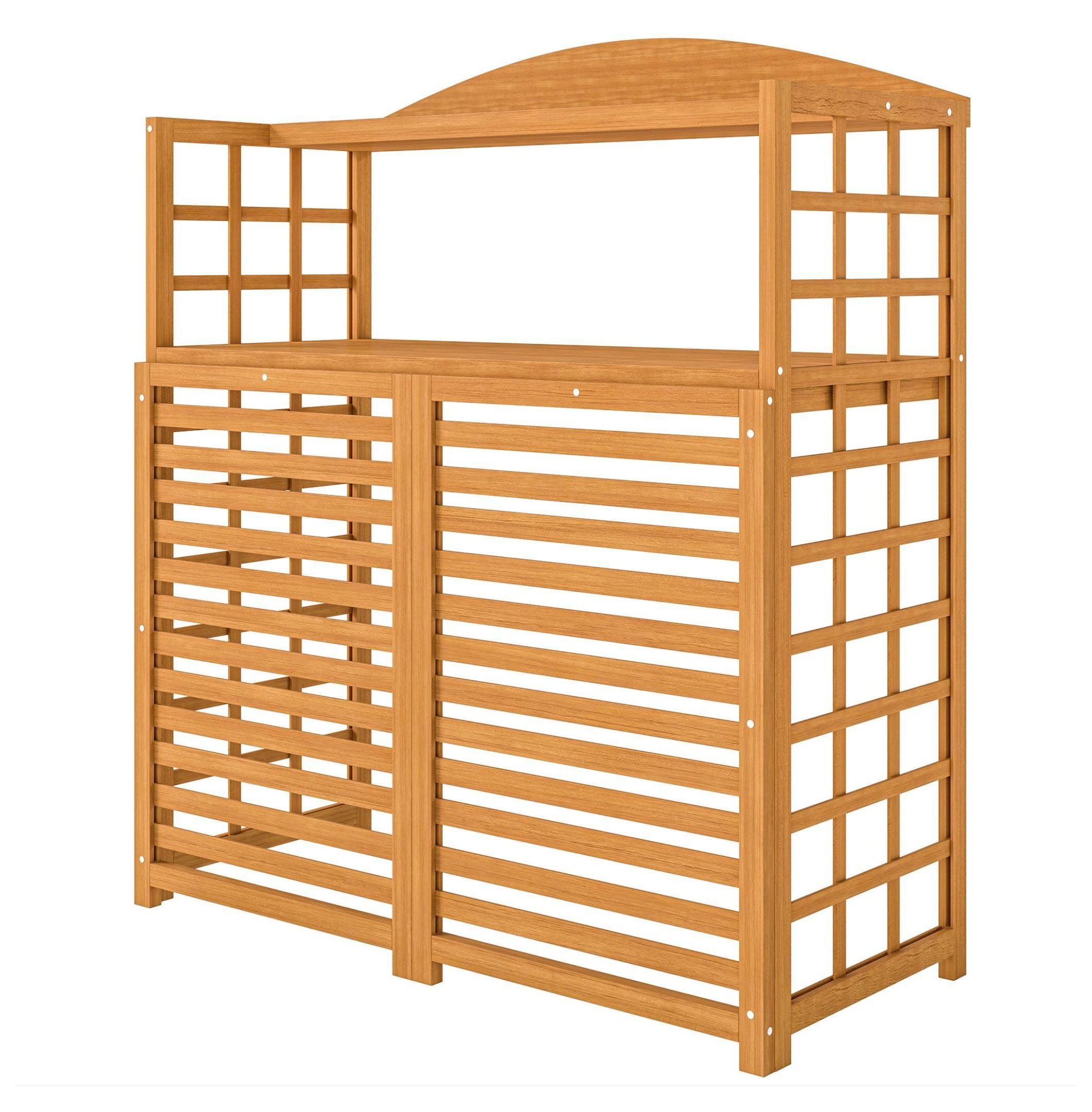 AC Cover Outdoor Privacy Screen, Wood Air Conditioner Fence with ...