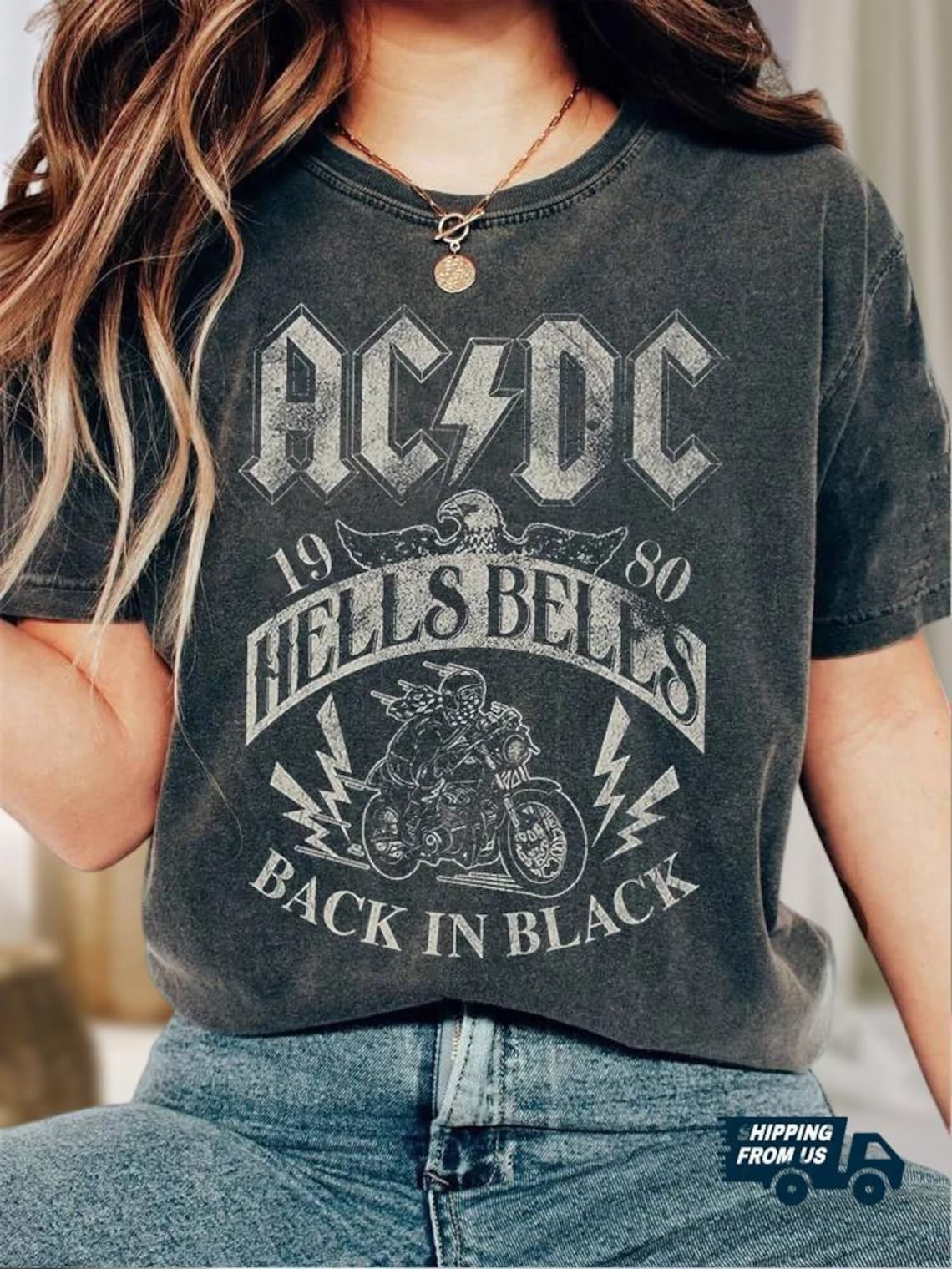AC-DC 1980 Hells Bells Comfort Colors T-Shirt, Rock N Roll Shirt,Pepper ...