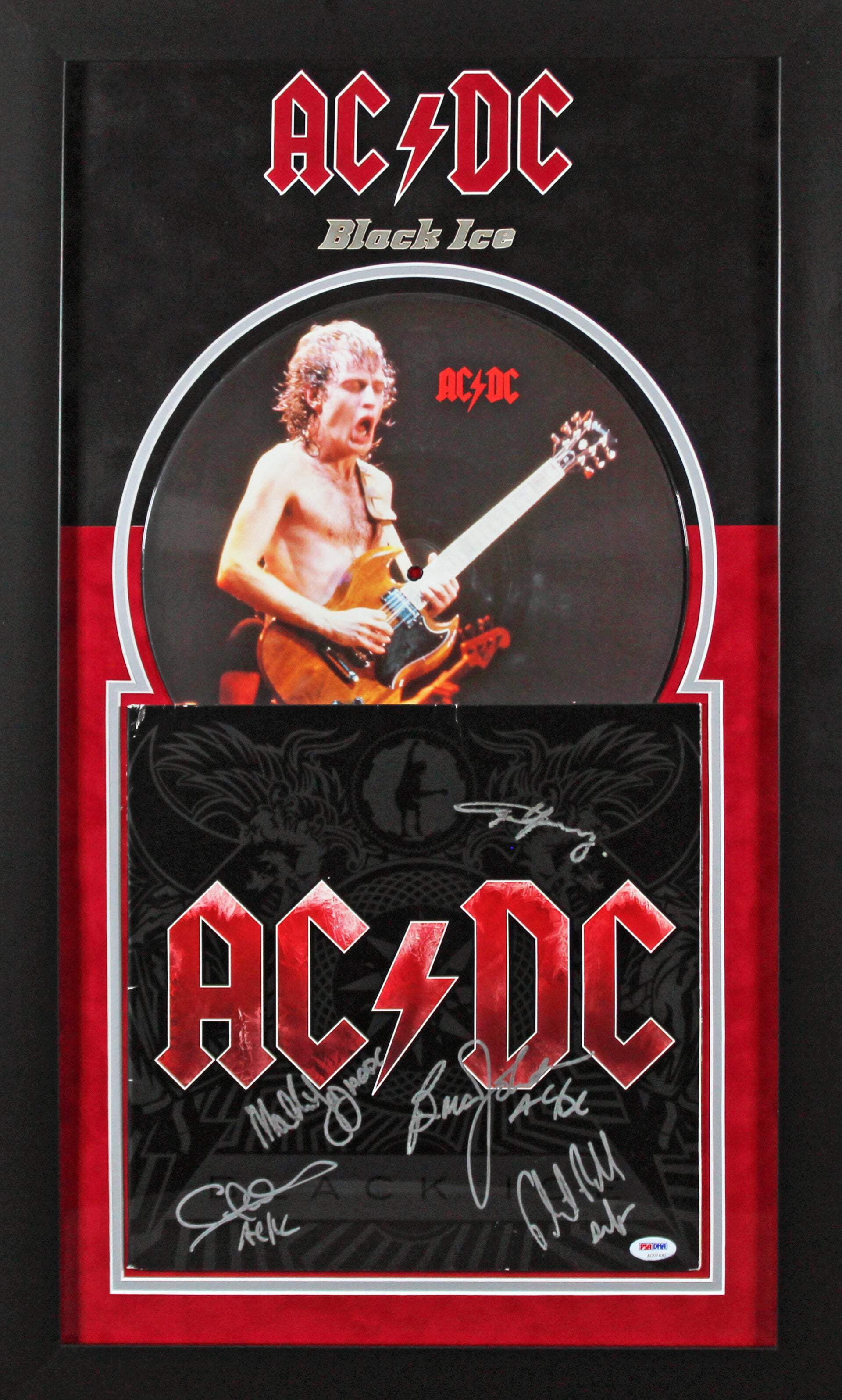 AC/DC (5) Angus, Malcolm, Johnson, Rudd +1 Signed Framed Album Cover PSA LOA - Walmart.com