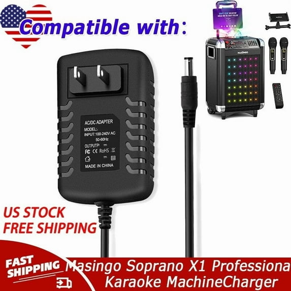 AC / DC Adapter Compatible with Masingo Soprano X1 Professional Karaoke ...
