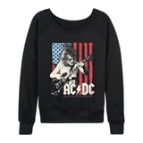 AC/DC - American Flag - Women's French Terry Long Sleeve Pullover ...