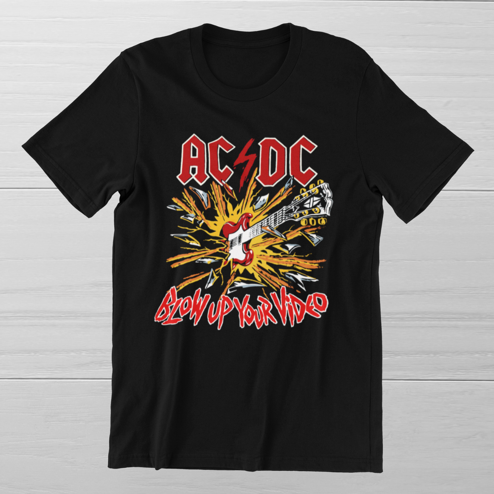 AC/DC Blow Up Your Video T-Shirt Metal Rock Band Angus Young Guitar ...