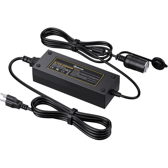 AC to DC Converter 10A/120W/7.78FT/110V to12V Converter, Car Cigarette ...