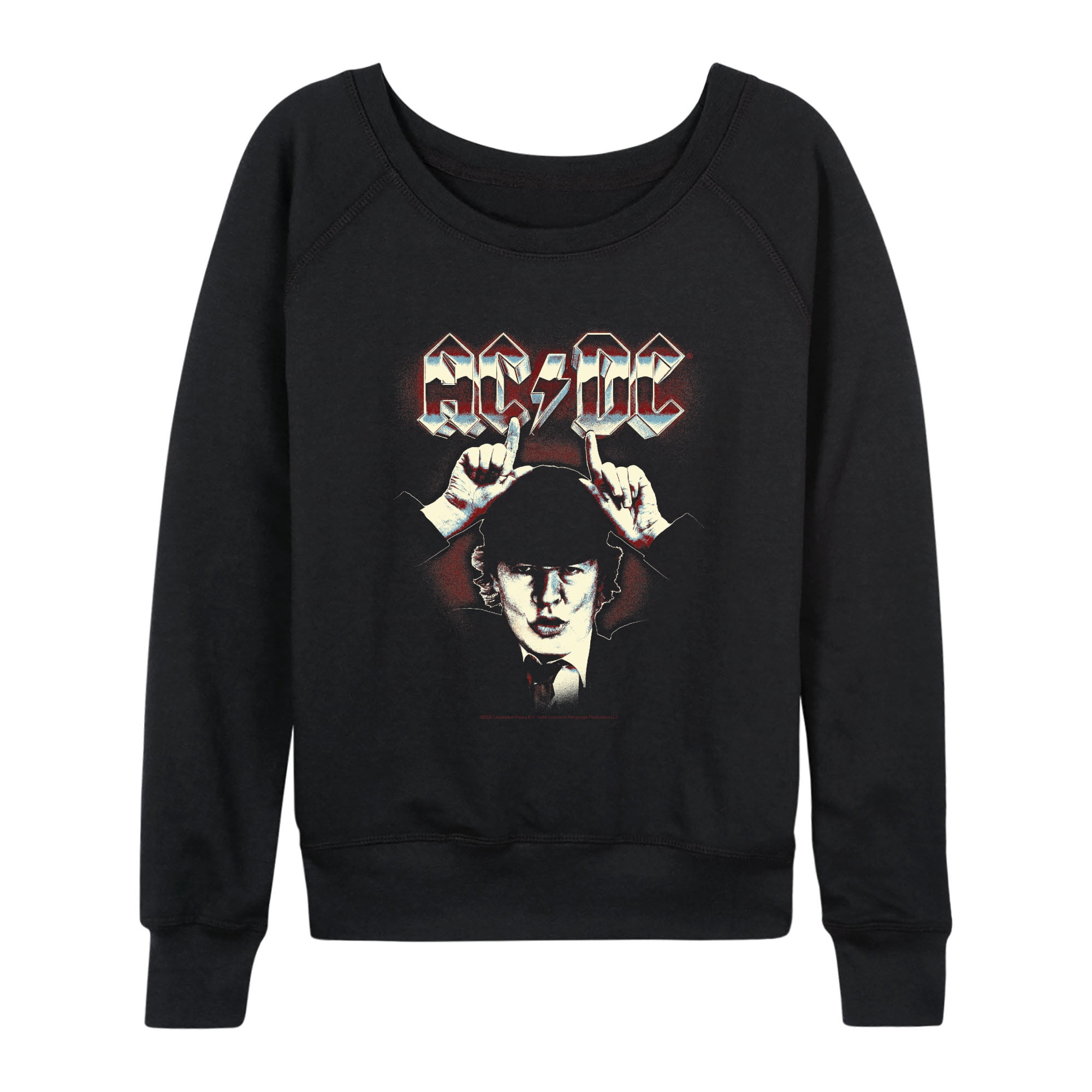 AC/DC - Devil Horns - Women's French Terry Long Sleeve Pullover ...