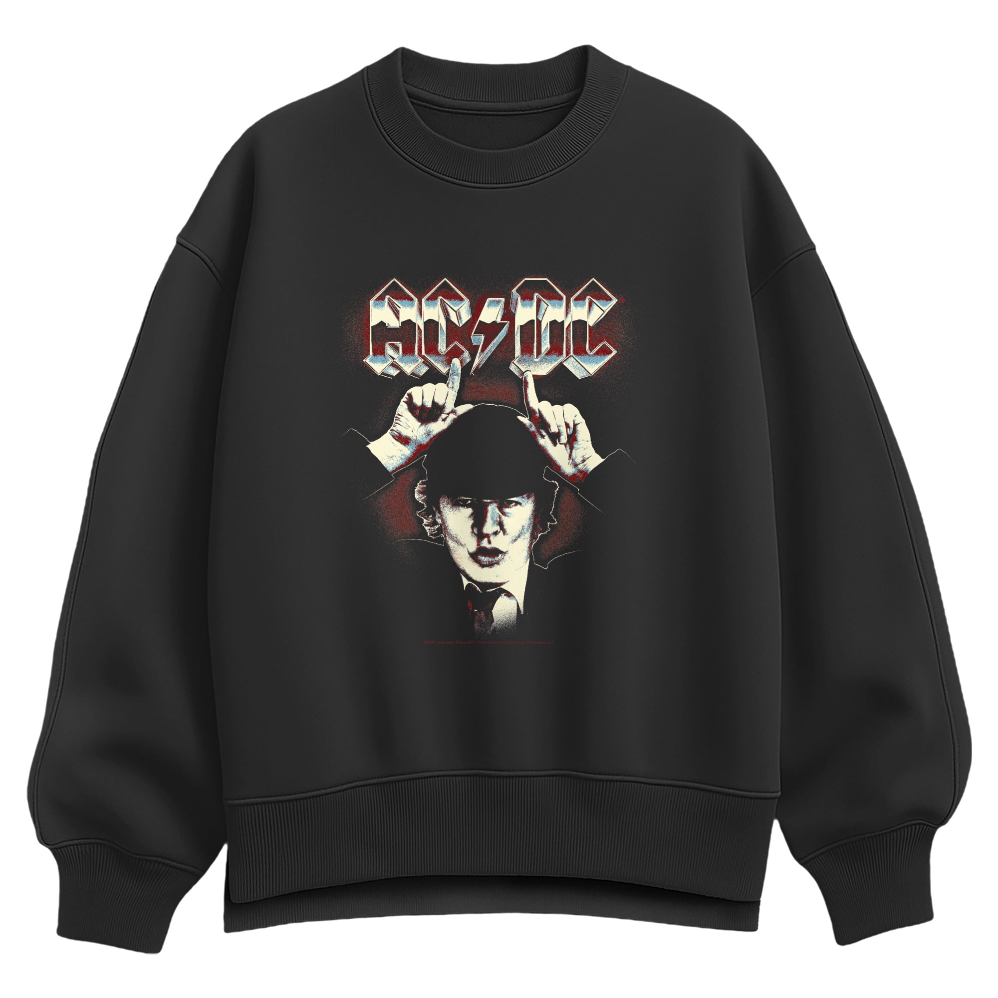 AC/DC - Devil Horns - Women's Oversized Fleece Crew Sweatshirt ...
