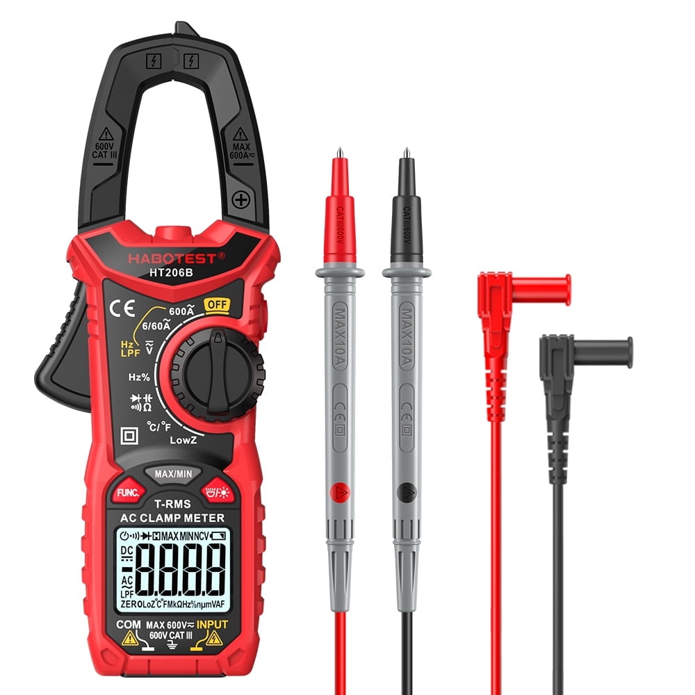 AC/DC Digital Clamp Meter for Measuring AC/DC Voltage, AC/DC Current ...