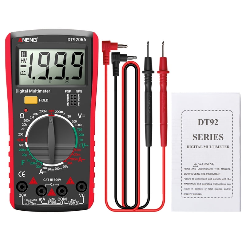 AC/DC Digital Multimeter hFE Transistor Resistance Capacity Tester ...