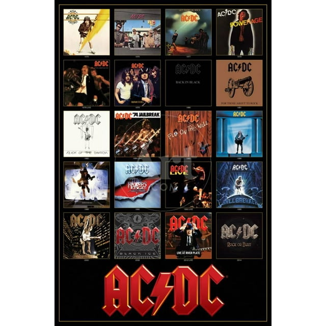 AC/DC Discography Poster - 24x36 - Walmart.com
