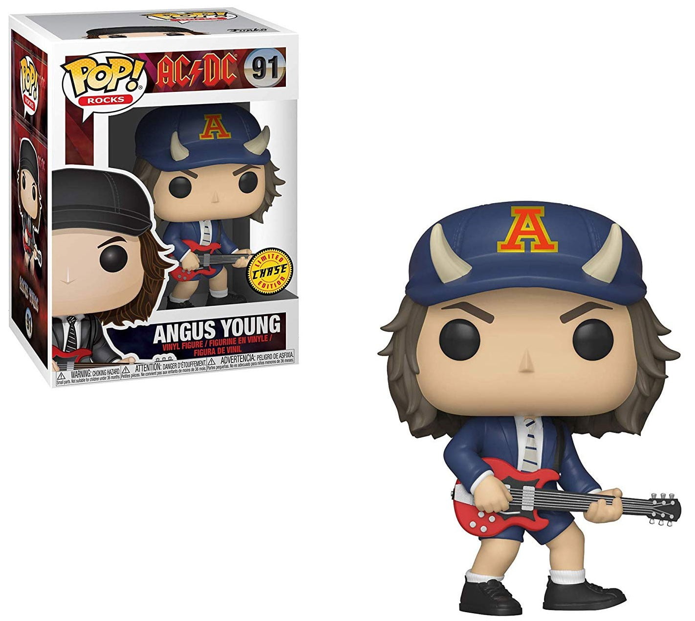 AC / DC Funko POP! Rocks Angus Young Vinyl Figure (Devil Horned Hat ...