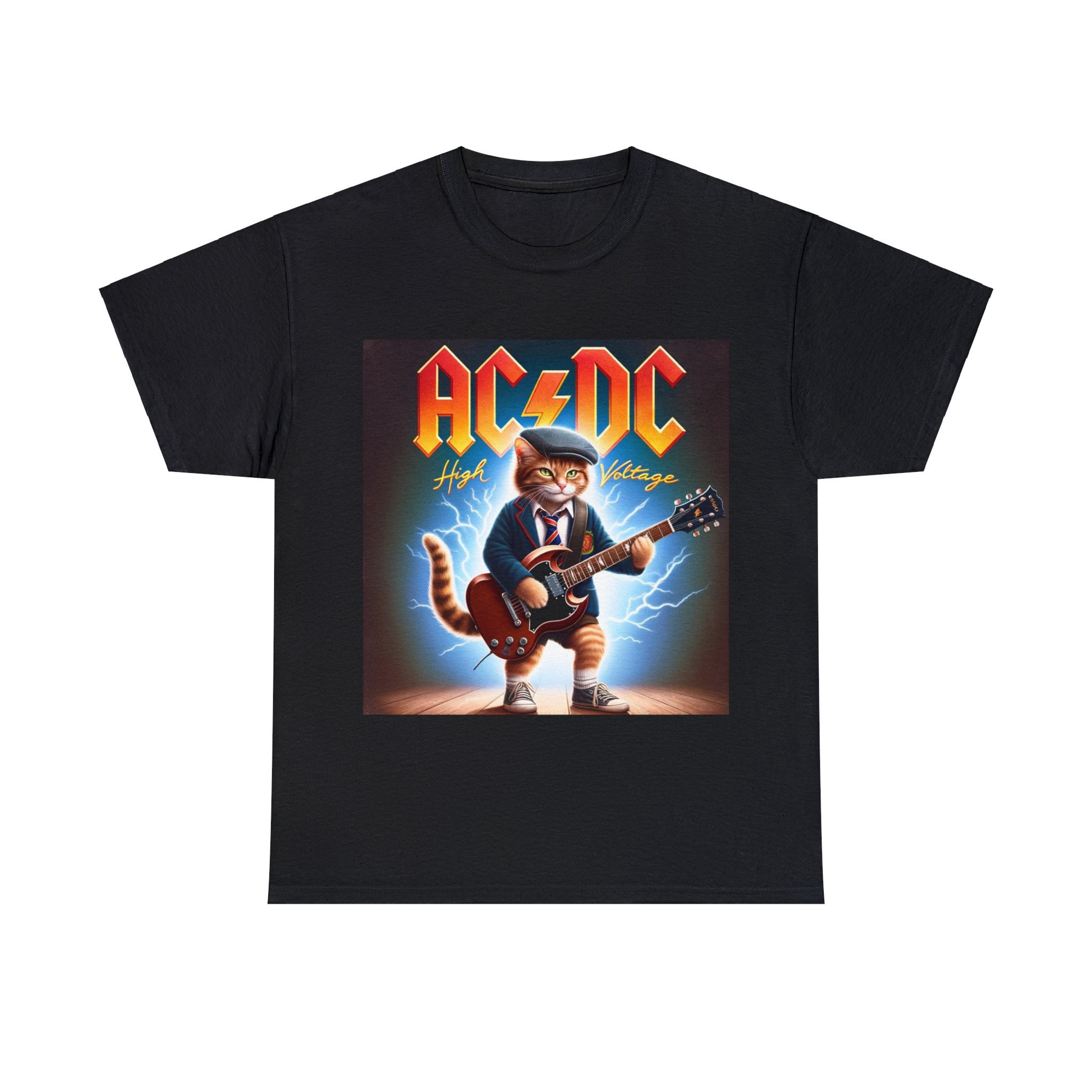 AC/DC High Voltage rock 'n roll kitty cat graphic tee! - Walmart.com