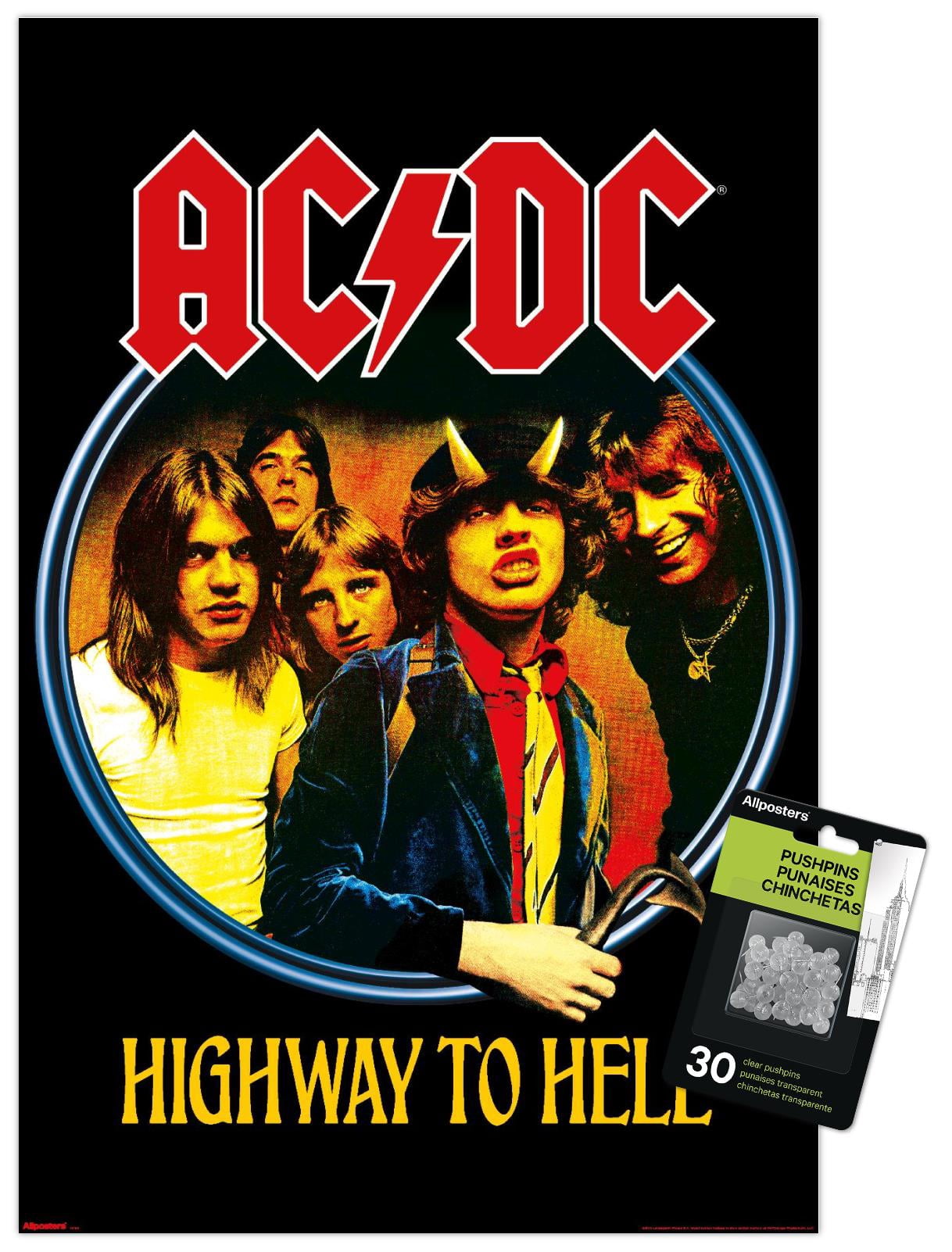 AC/DC - Highway To Hell Group Wall Poster with Push Pins, 14.725" x 22. ...