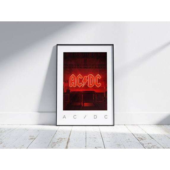 AC/DC Iconic Rock Band Logo Music Wall Art Classic Rock Decor Size ...