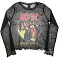 AC/DC Ladies Long Sleeve Mesh Crop Top: Highway To Hell (Black ...