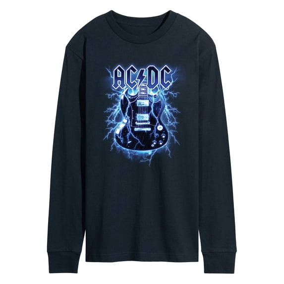 AC/DC - Lightning Guitar - Men's Long Sleeve Graphic T-Shirt - Walmart.com