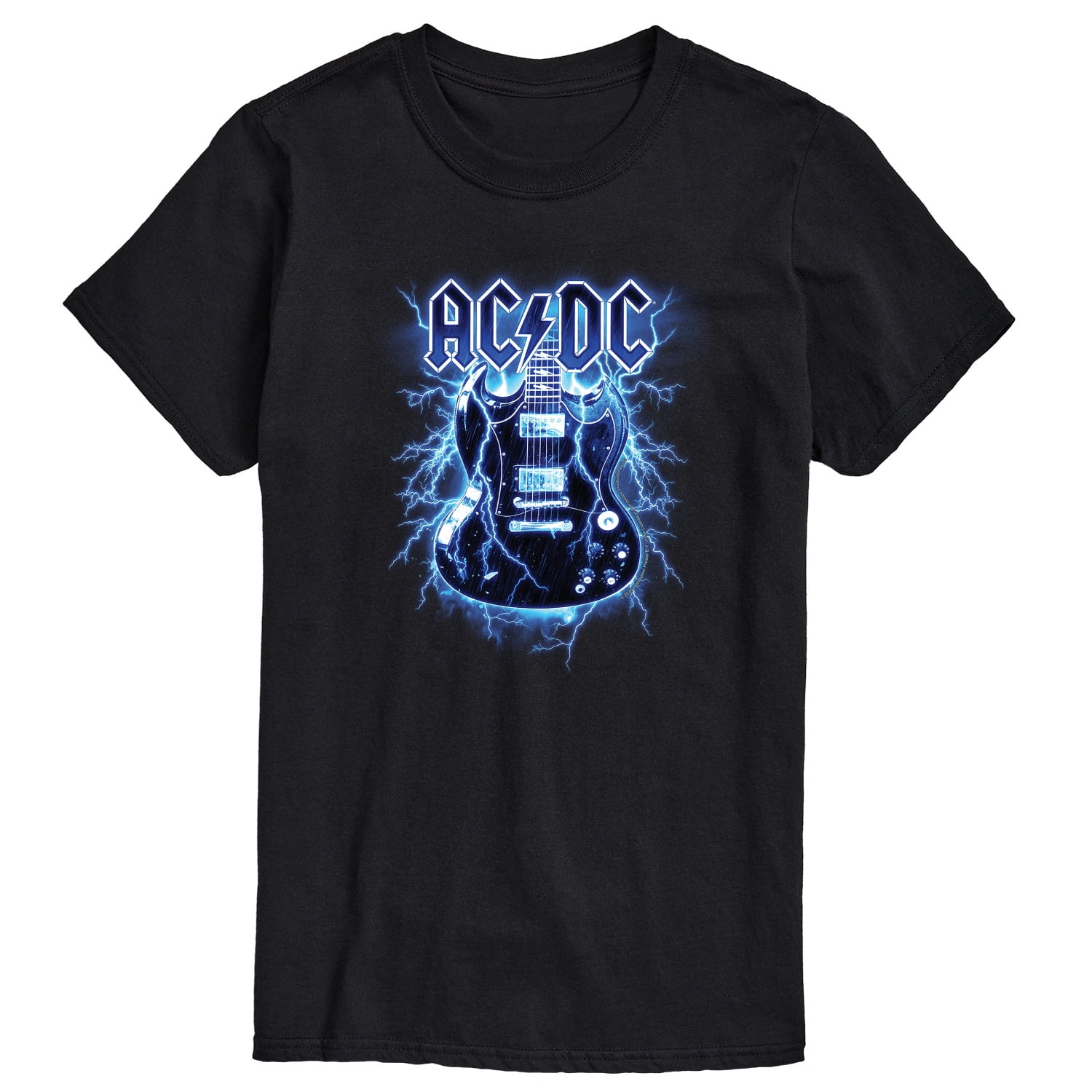 AC/DC - Lightning Guitar - Men's Short Sleeve Graphic T-Shirt - Walmart.com