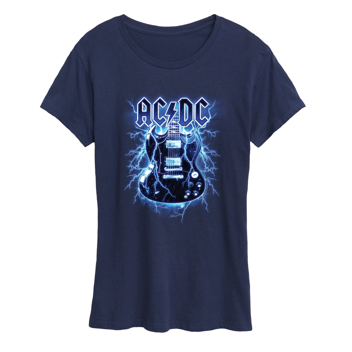 AC/DC - Lightning Guitar - Women's Short Sleeve Graphic T-Shirt ...