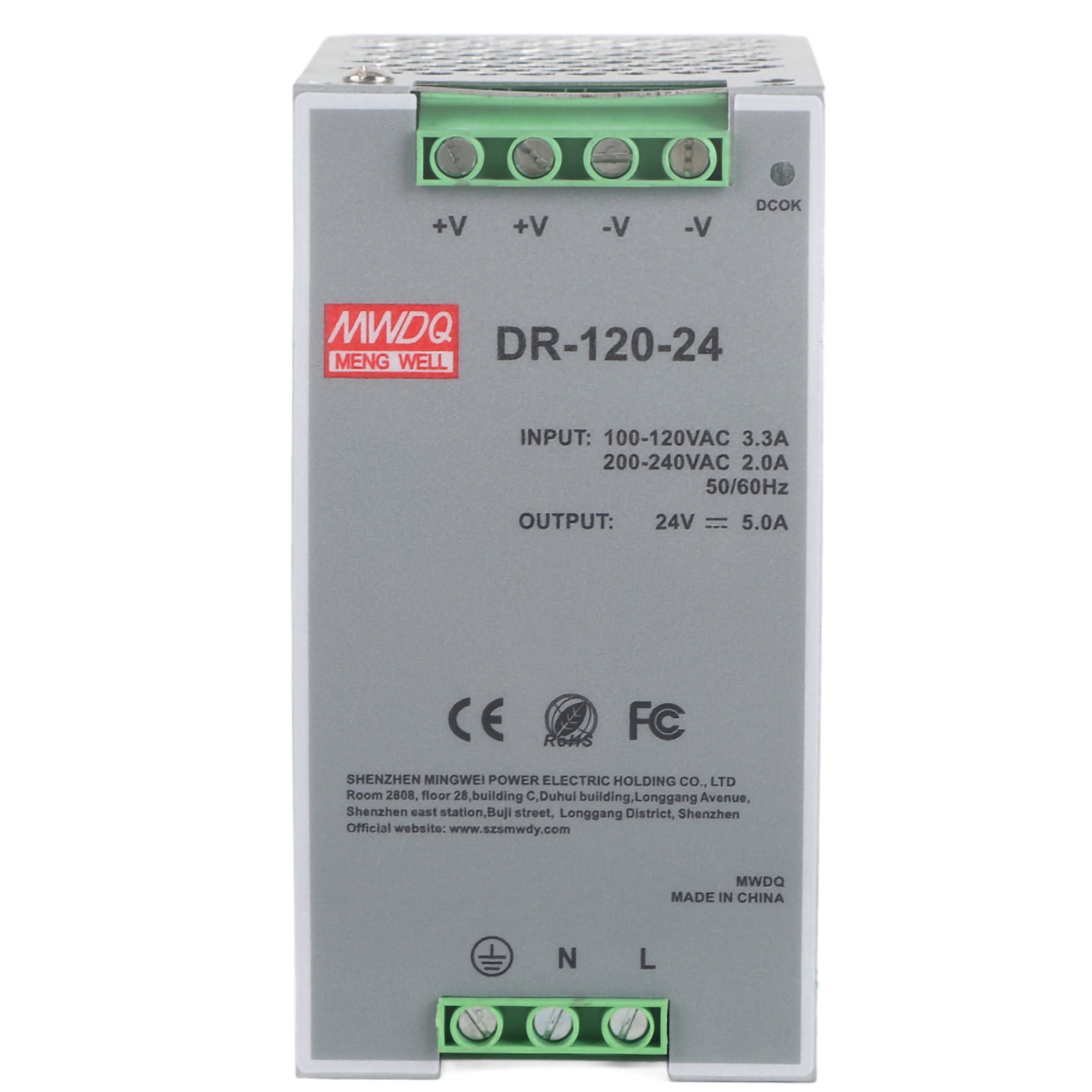 AC/DC Power Source Pulse Width Modulation 100~240V 24V 5A 120W ...