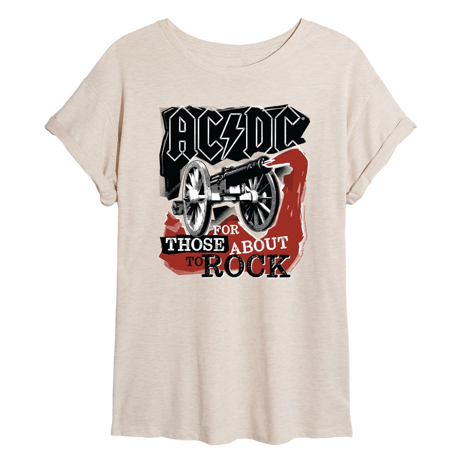 AC/DC - Rock Strokes - Juniors Oversized Graphic T-Shirt - Walmart.com