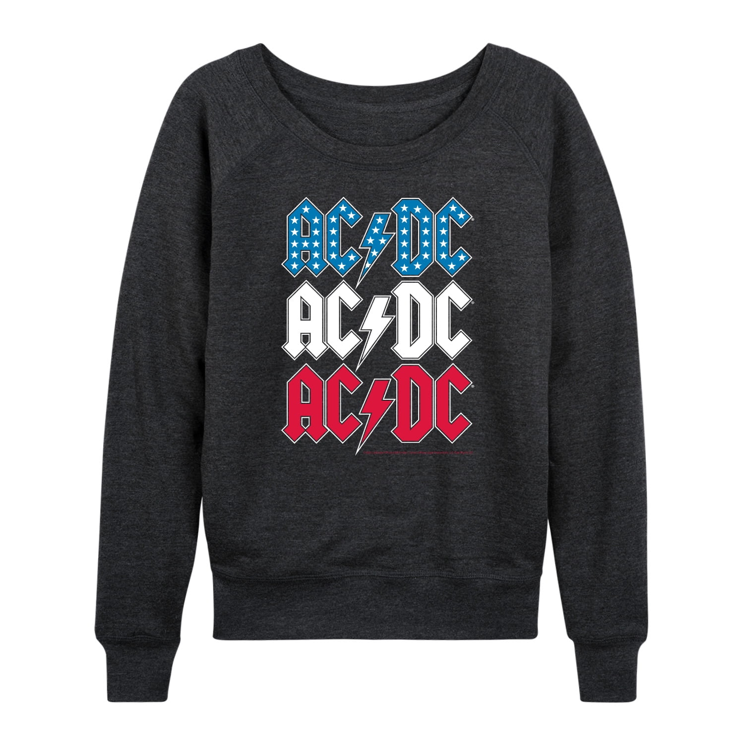AC/DC - USA Stack - Women's French Terry Long Sleeve Pullover - Walmart.com