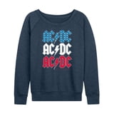 AC/DC - USA Stack - Women's French Terry Long Sleeve Pullover - Walmart.com