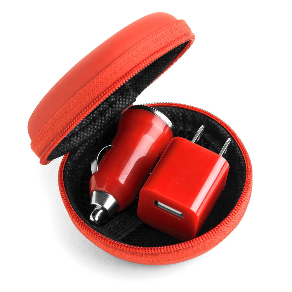 AC-DC USB Adapter Set with Zippered Case - Red - Walmart.com