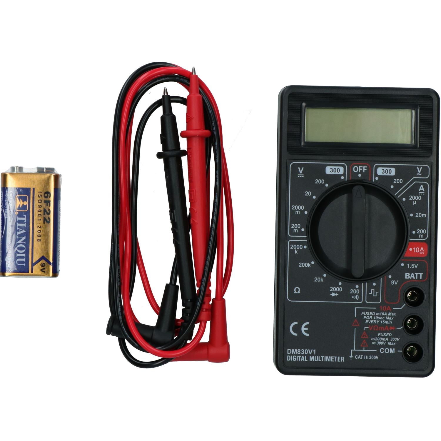 AC + DC Voltage Digital Multimeter Battery Current Tester with Large ...