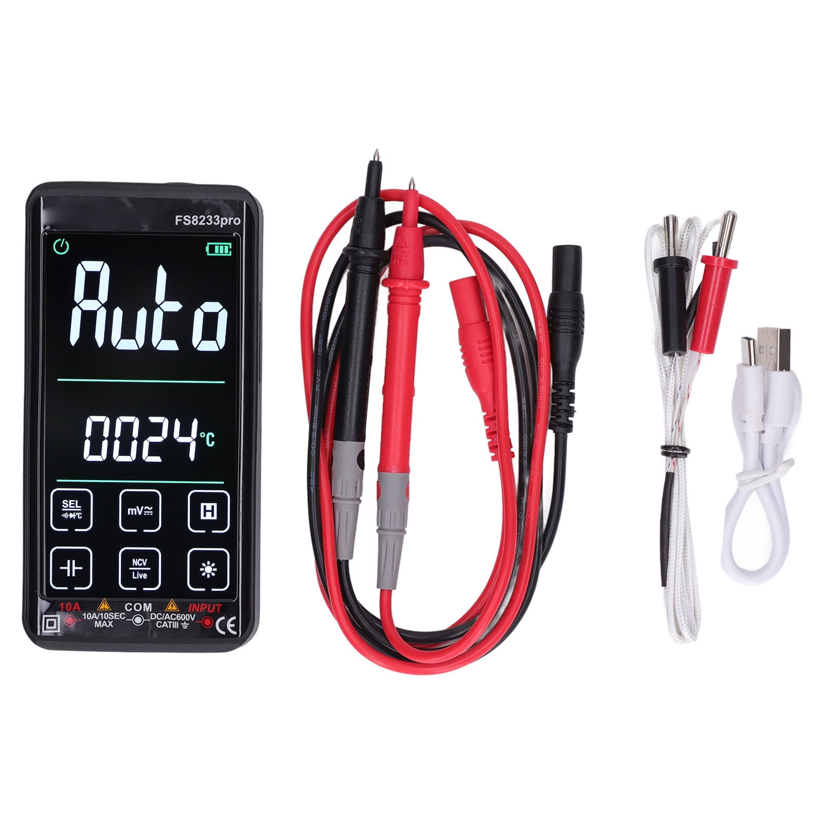AC/DC Voltage & Resistance Tester, Capacitance Measure Tool Digital ...