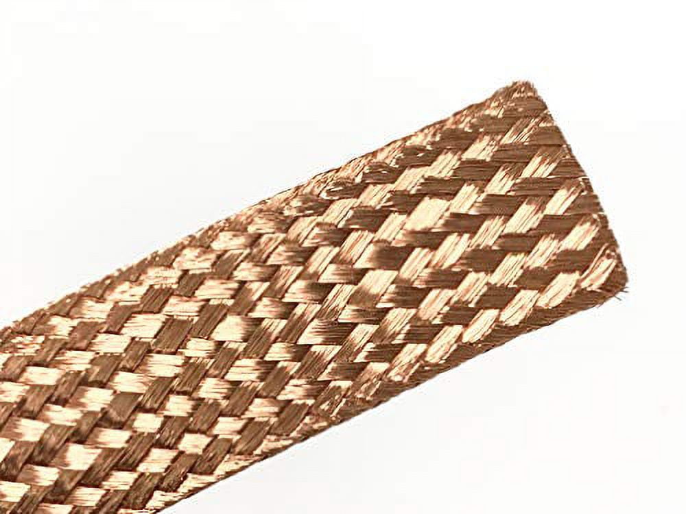 ac/dc wire Bare Copper Flat Braid Ground Strap, 1" Width, 25 FT ...