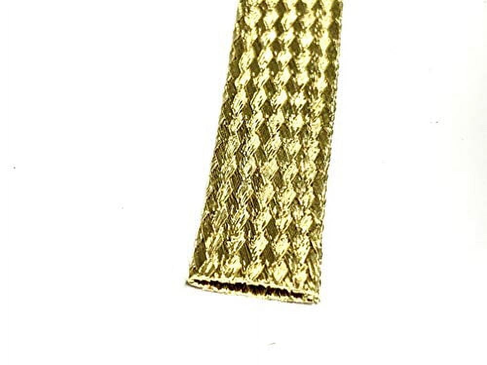 AC/DC WIRE AND SUPPLY Brass Flat Braid Ground Strap Grounding 1" Width ...