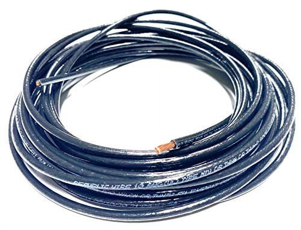 AC/DC Wire And Supply THHN THWN-2 600V 10 AWG Gauge Black Nylon ...