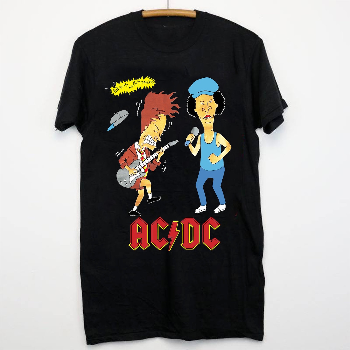 AC/DC X Beavis and Butthead T-shirt, Unisex Short Sleeve Shirt, Size S-5XL - Walmart.com