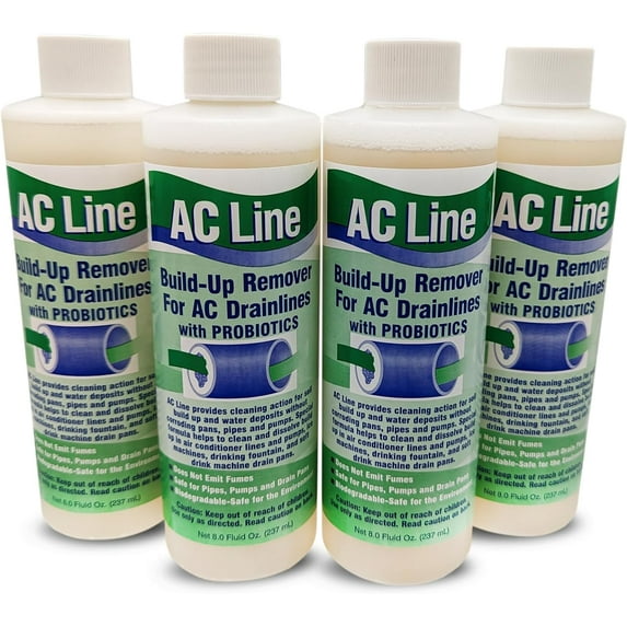 AC Drain Line Cleaner - 4 Pack / 12 Month Supply - Cleans HVAC drain ...