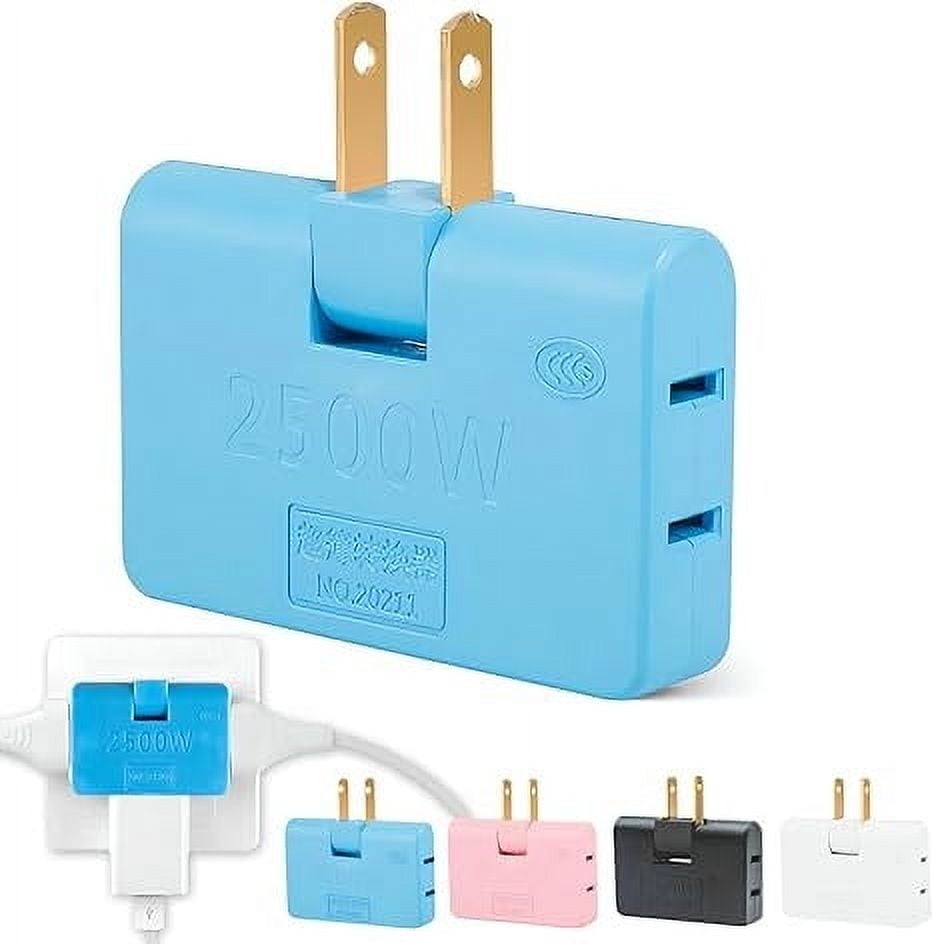 AC Flat Wall Outlet Extender,3 Way 2 Prong180 Degree Portable Swivel ...