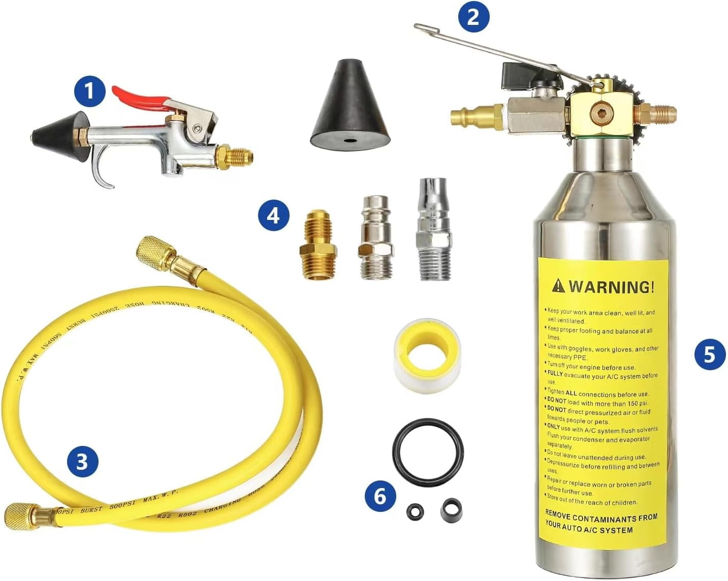 AC Flush Kit, Auto air Conditioning Pipeline Cleaning Tool Set,R134A ...