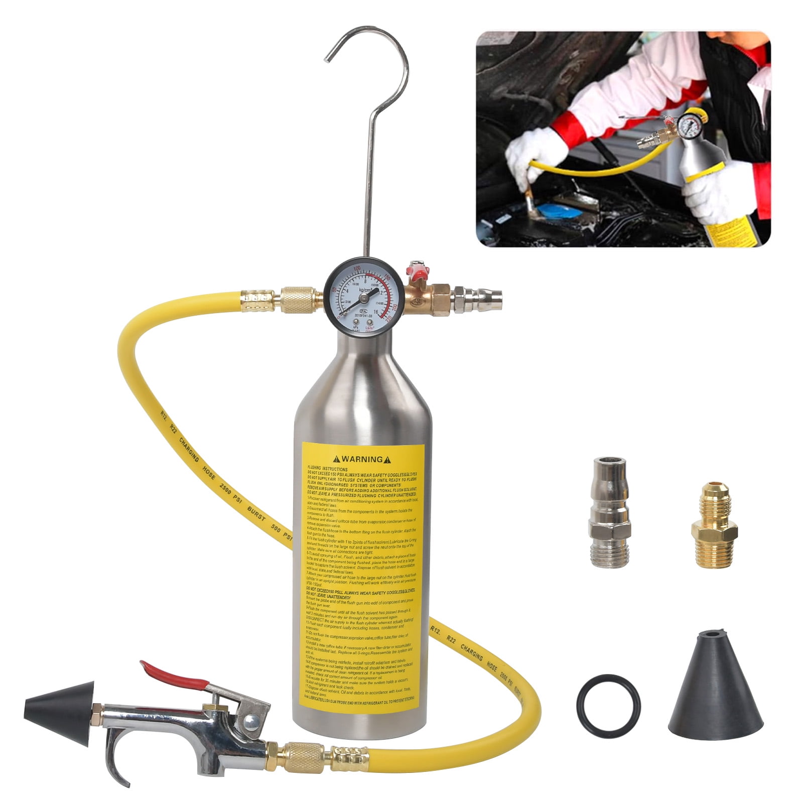AC Flush Kit Car Air Conditioner System Clean For Auto R12 R22 R134A ...