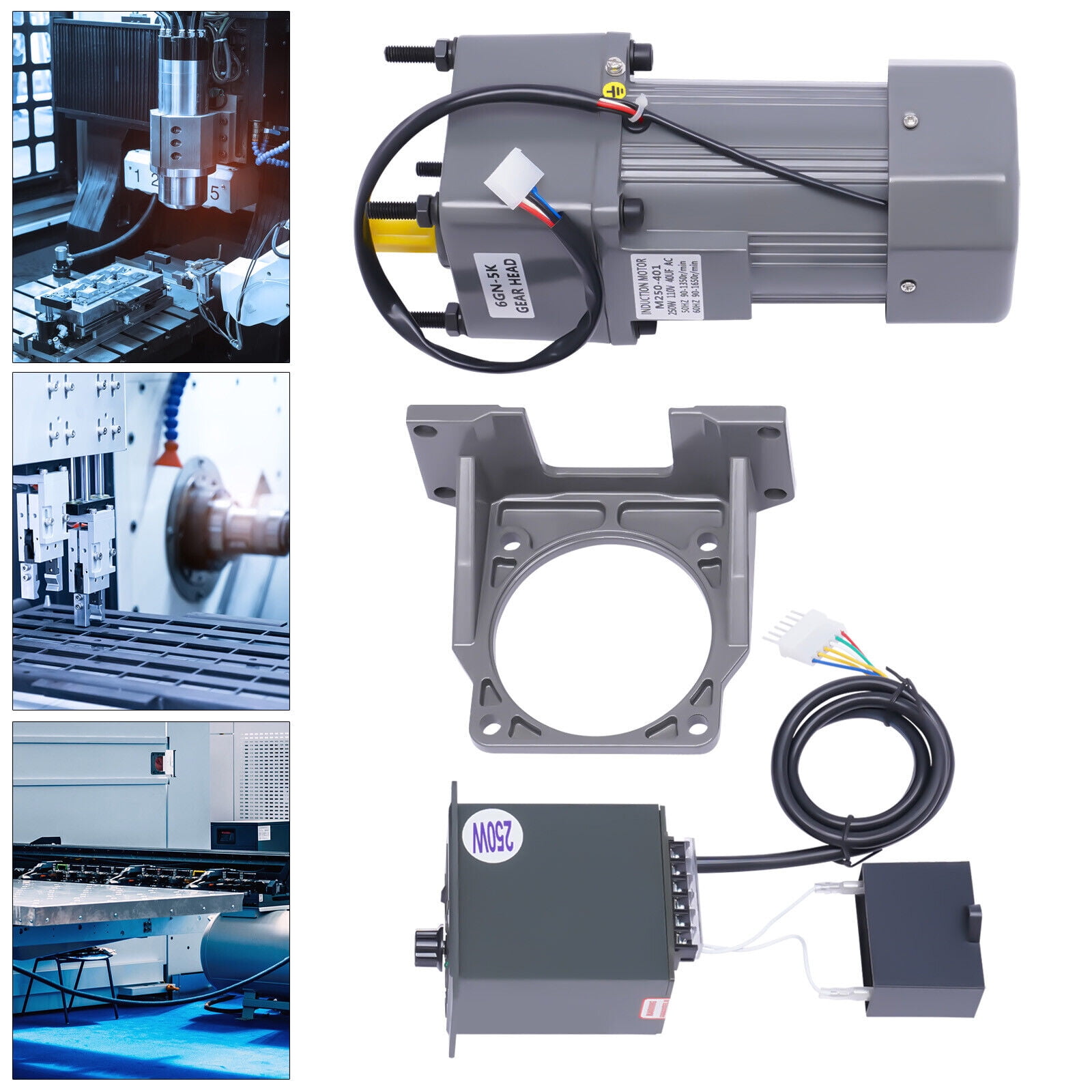 AC Gear Motor Electric Motor Variable Speed Controller 0-270rpm 110V ...