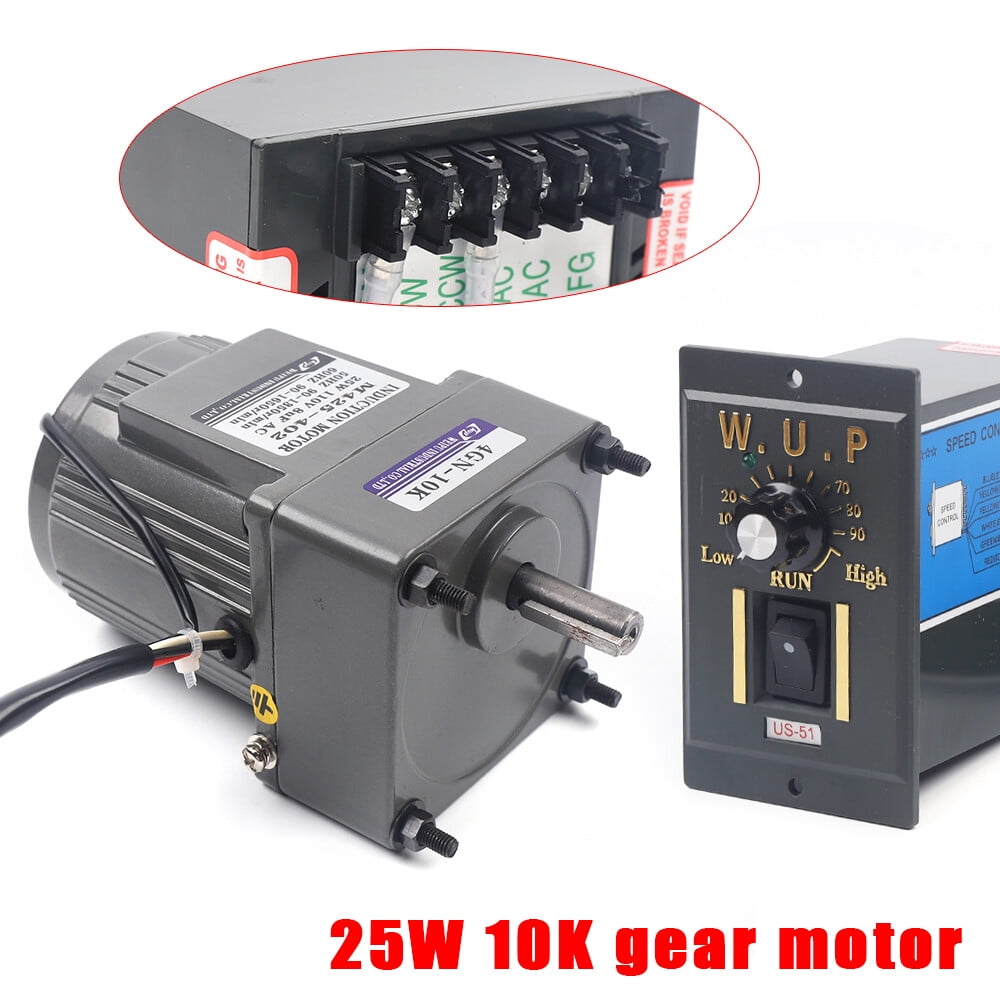 AC Geared Motor + Speed Controller 110 V 135 RPM single-phase 25w ...