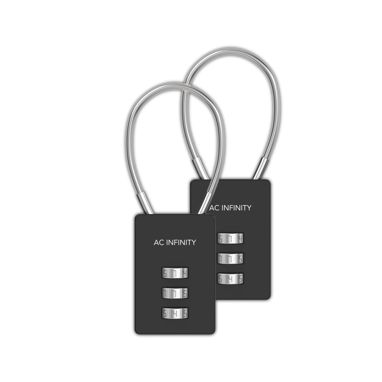 AC Infinity Outdoor 3-Digit Combination Lock, 2-Pack Zinc Alloy Padlock ...