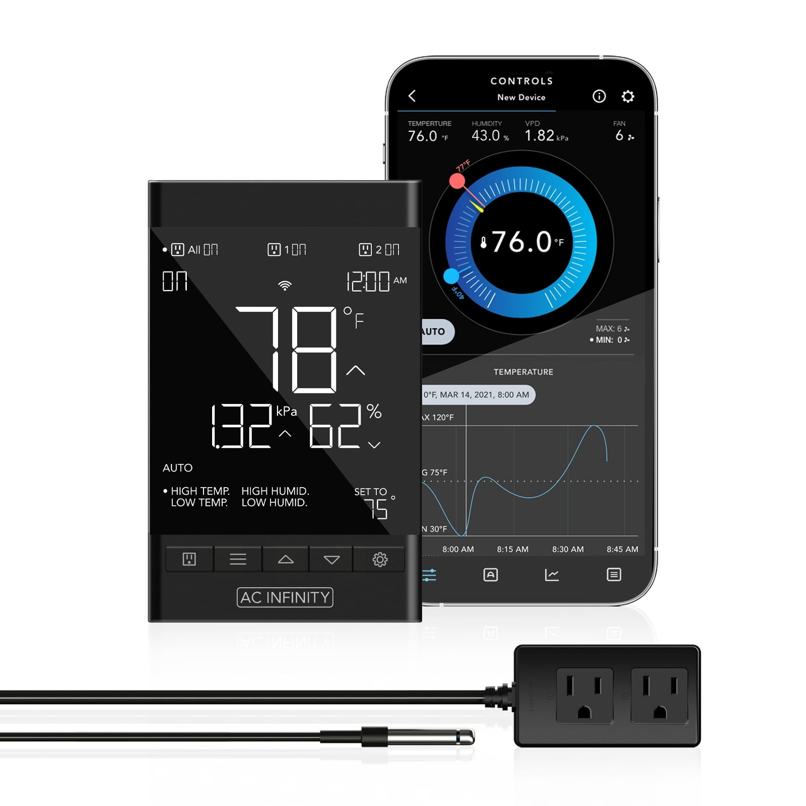 AC Infinity CONTROLLER 79 PRO, WiFi Outlet Controller, Independent ...